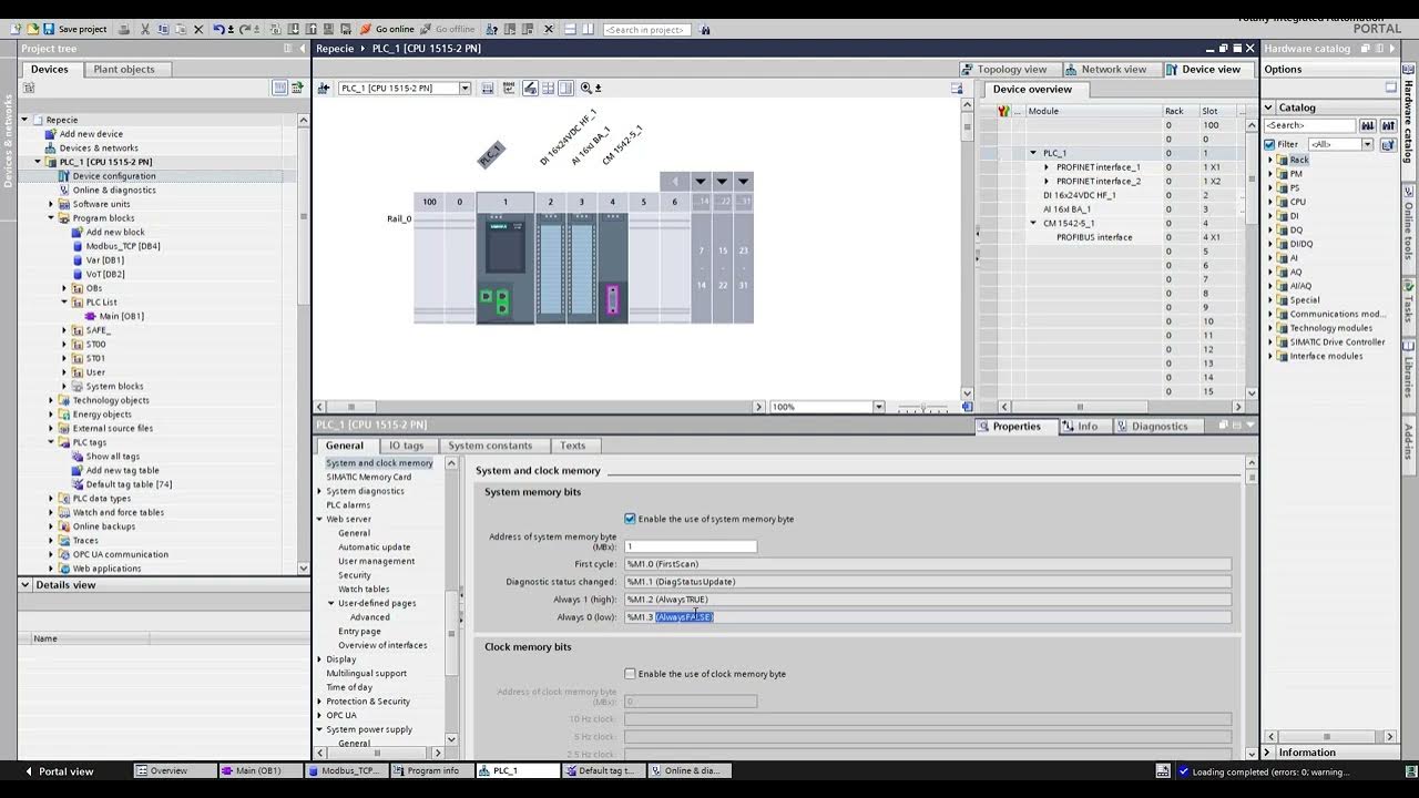 PLC Basic 1:TIA Portal Siemens System And Clock Memory Bits Creating Clock Generator - YouTube