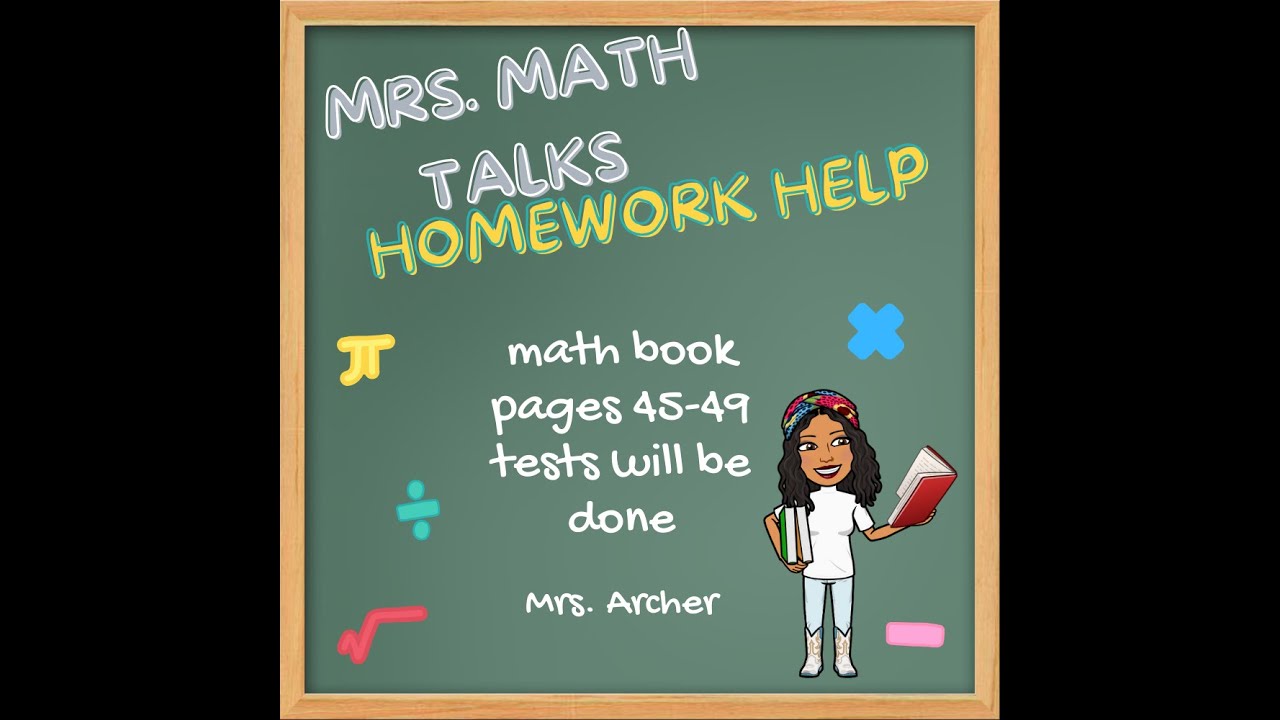 MRS. MATH TALK Homework Help Unit 8 - YouTube