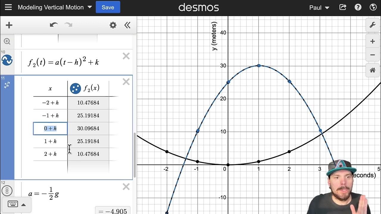 Quadratic Models for Vertical Motion | Desmos Graphing Tutorial (Part 1) - YouTube