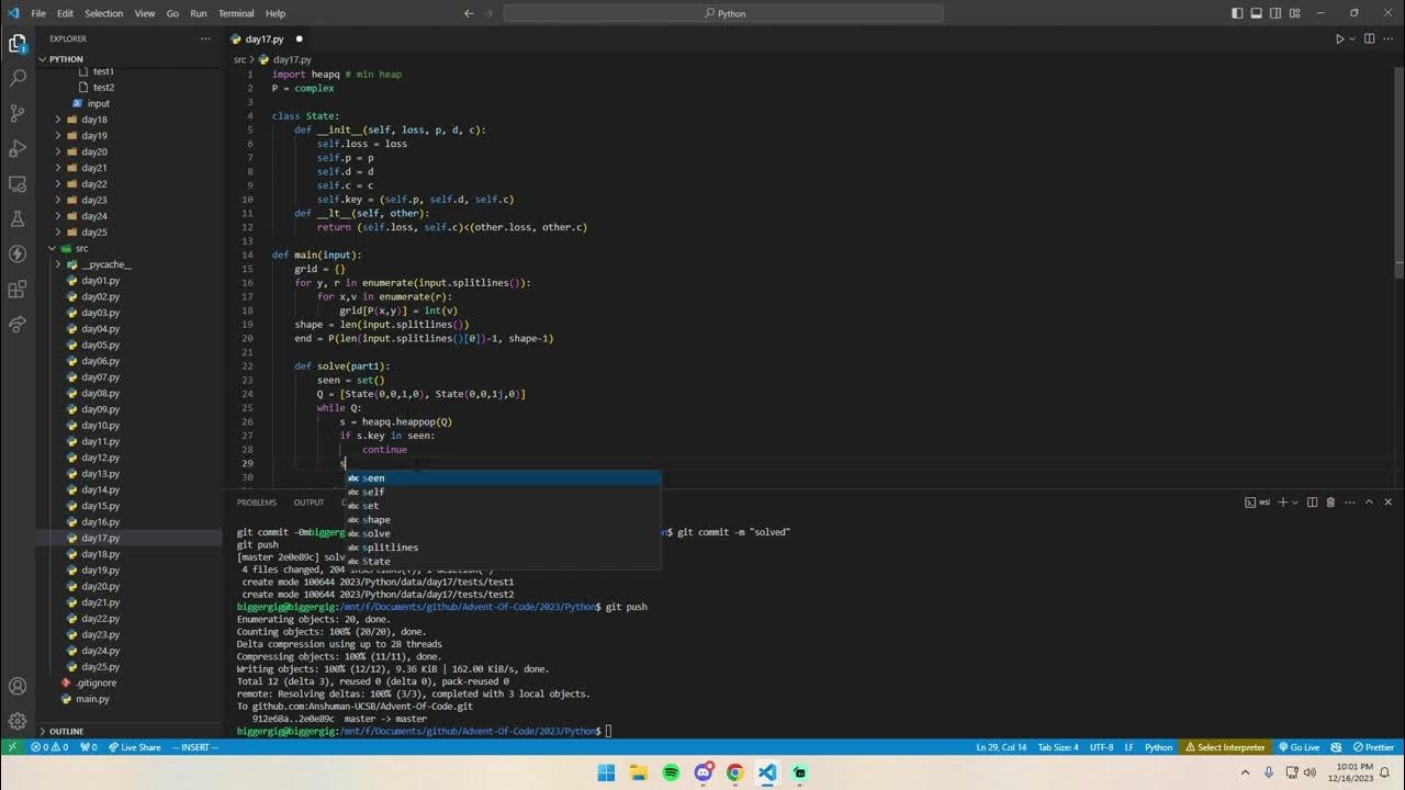 Advent of Code 2023 Day 17 - Python walkthrough - YouTube