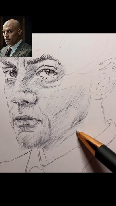 Pen & ink shading Portrait | ballpoint pen only #art - YouTube