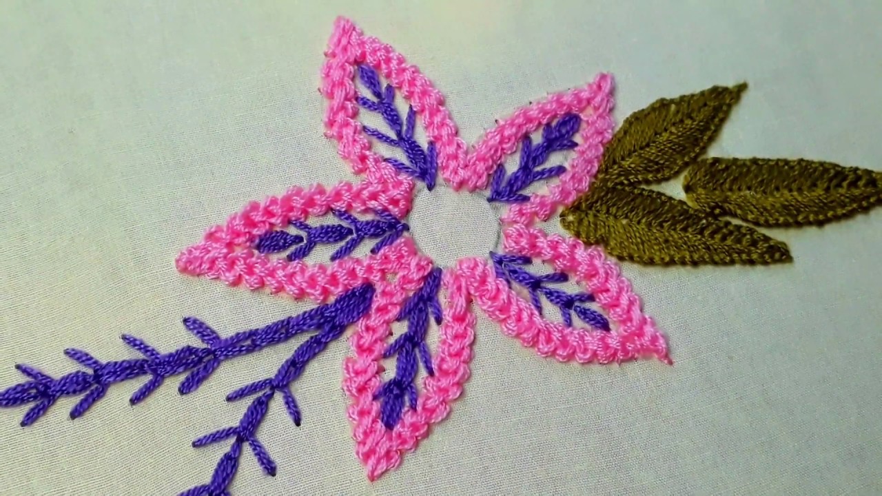 Beautiful flower fancy design | Hand embroidery fancy design - YouTube