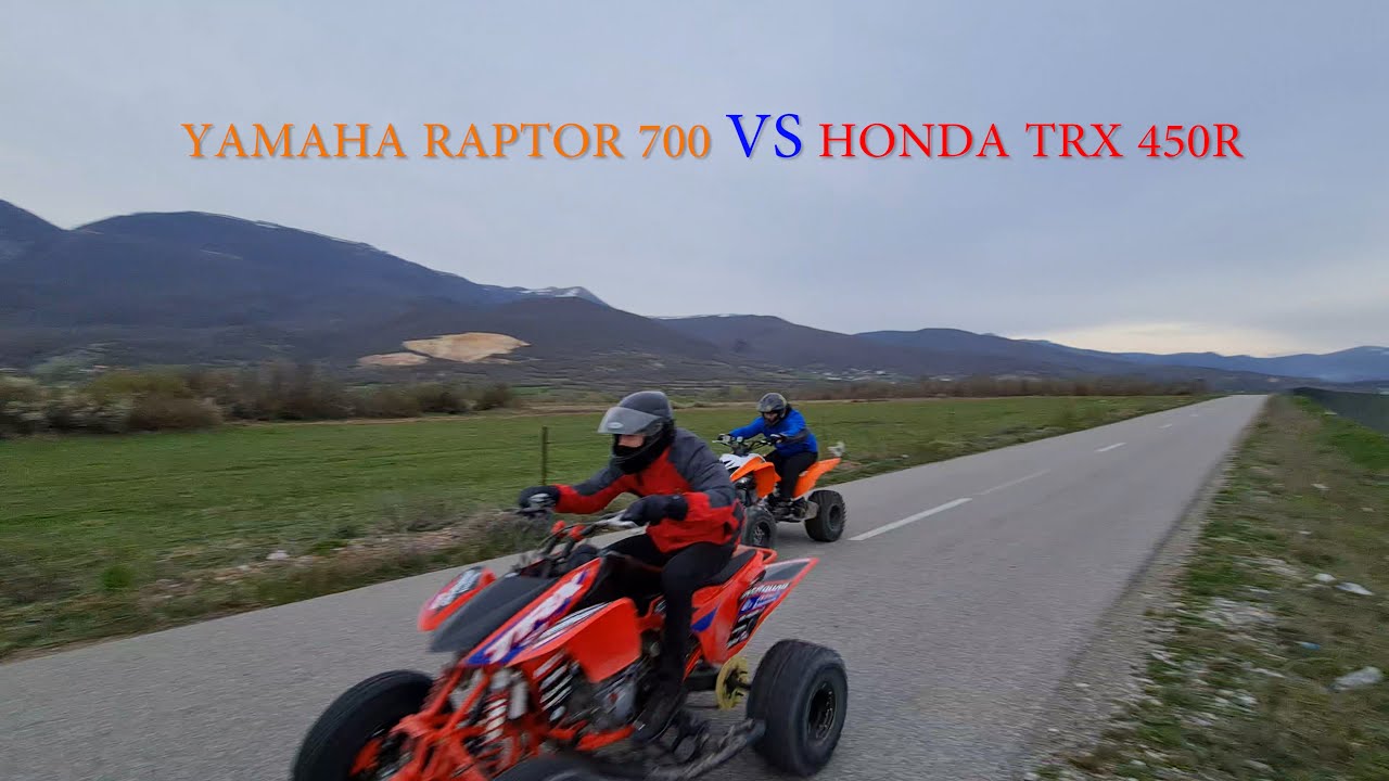 Yamaha Raptor 700 vs Honda Trx 450r - YouTube
