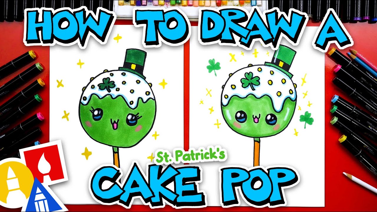 How To Draw A St. Patrick's Day Cake Pop - YouTube