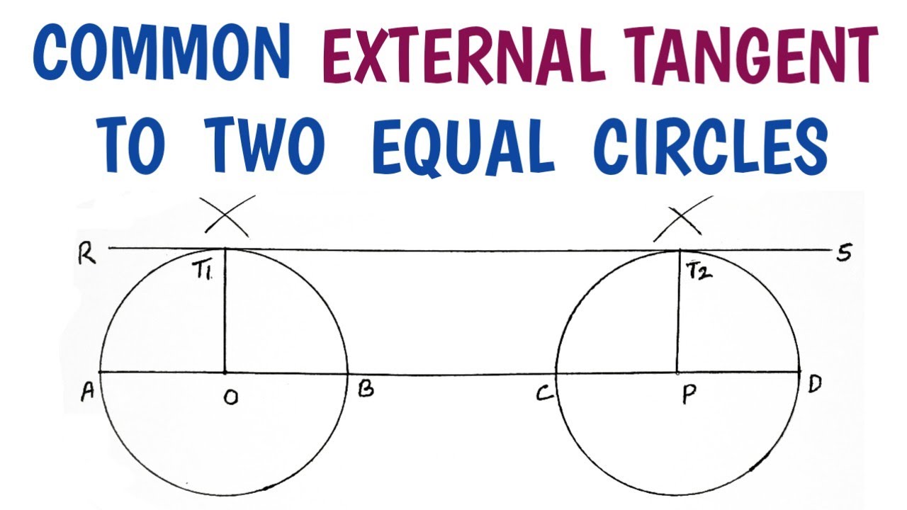HOW TO CONSTRUCT A COMMON EXTERNAL TANGENT TO TWO EQUAL CIRCLES - YouTube