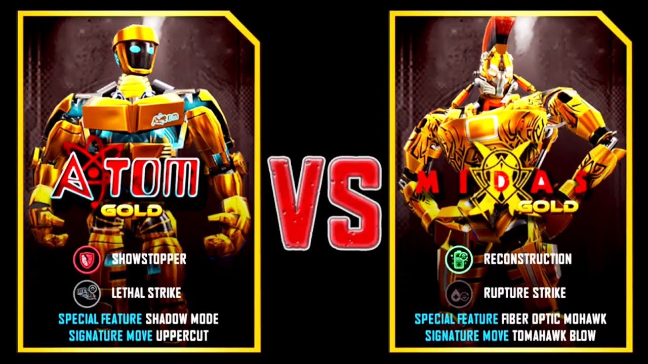 REAL STEEL WRB ATOM GOLD VS MIDAS GOLD New UPDATE (Живая сталь) - YouTube