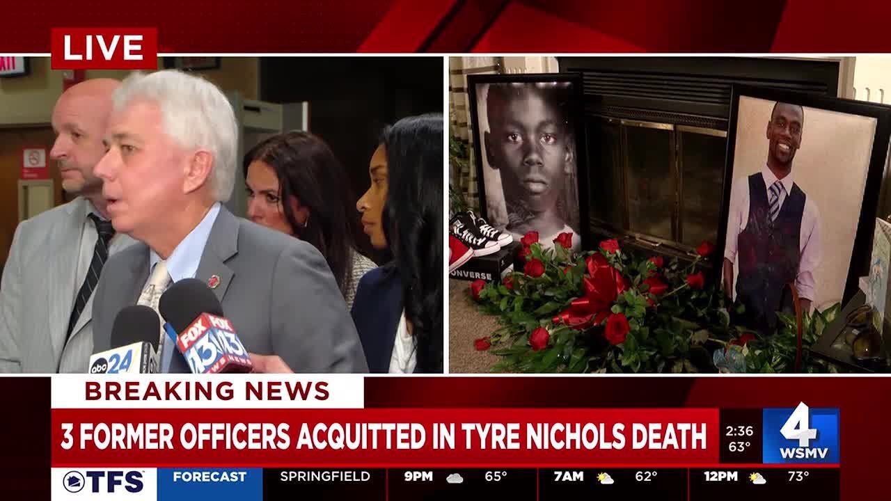 3 former Memphis police officers acquitted in Tyre Nichols' death - YouTube