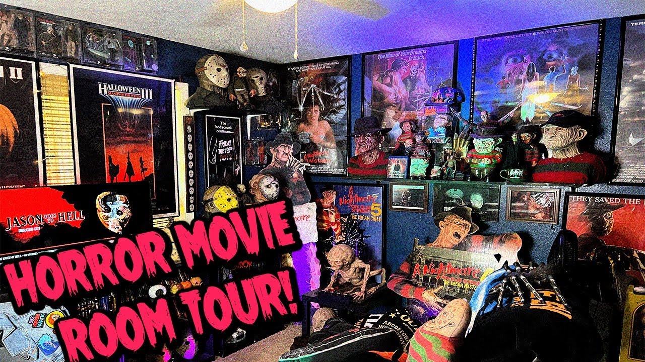 My Horror Movie Room Tour | Halloween Friday the 13th A Nightmare On ...