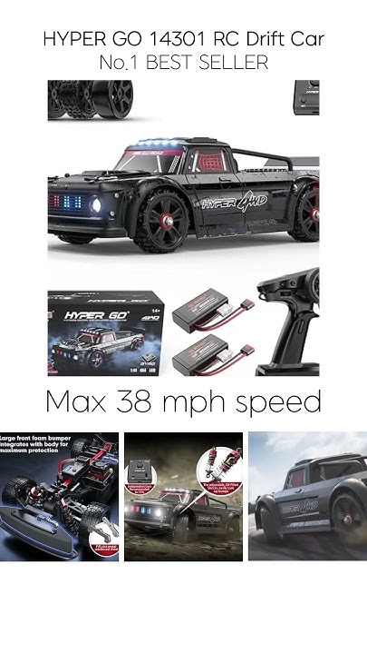 HYPER GO 14301 1/14 RTR Brushless RC Drift Car with Gyro, Max 38 mph Fast RC Cars for Adults ...