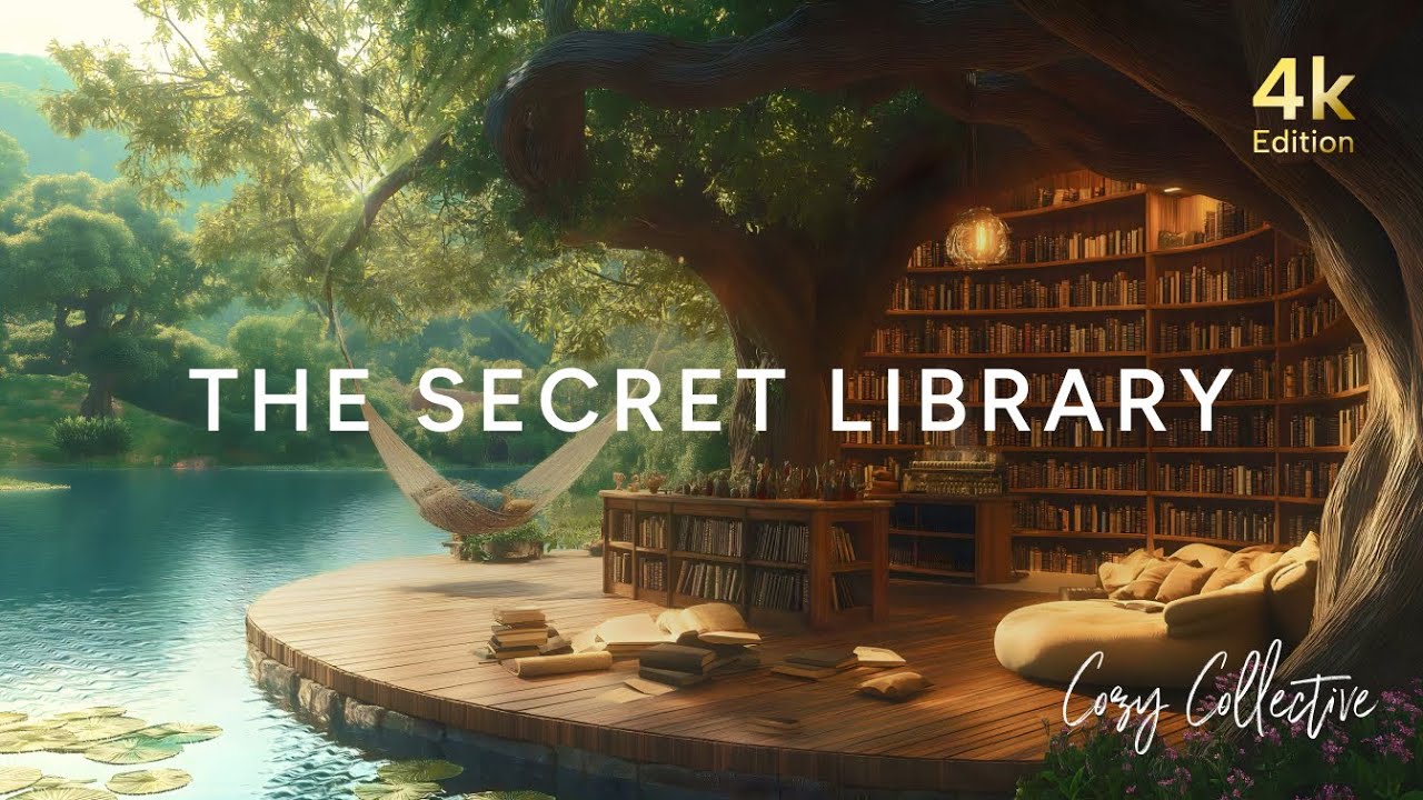 🍃 Escape to a Secret Library by the Lake – 3 Hours of Relaxing LOFI ...