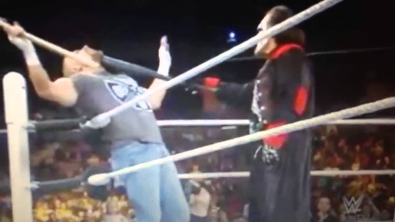 Sting attacks Triple H with a baseball bat at Fastlane! - YouTube