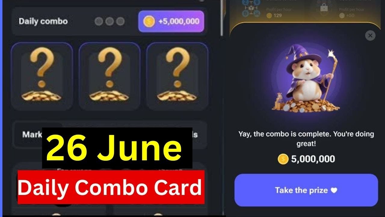 Today Hamster Kombat Combo Card | 26 June | Hamster Kombat Daily Combo ...