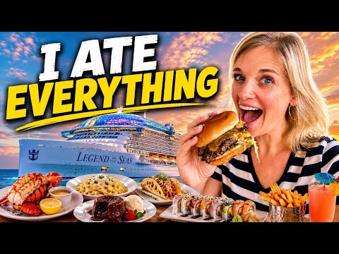 I Ate at EVERY Free Restaurant on Legend of the Seas in ONE DAY! 🤯🍔🌮🍕