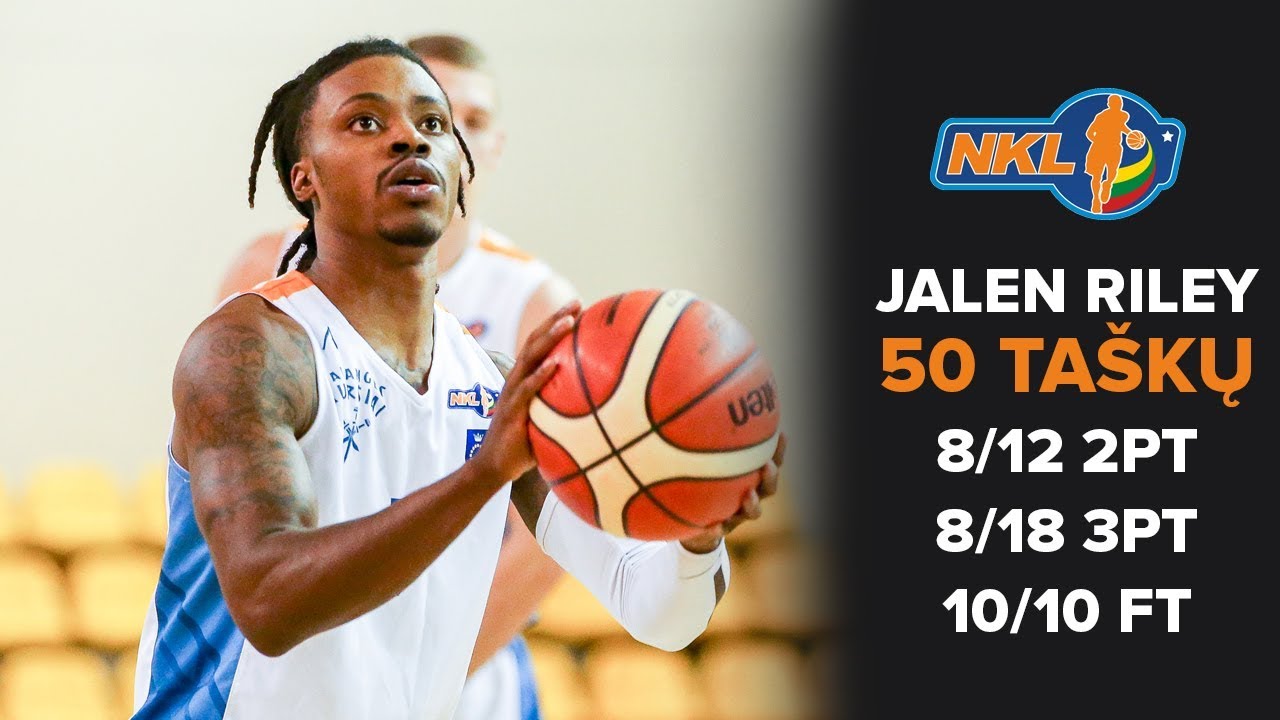 „Palangos Kuršių“ gynėjo Jalen Riley 50 taškų pasirodymas NKL - YouTube