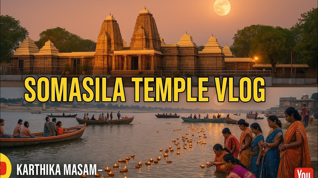 Somasila Temple Darshan & Krishna River Deepotsavam | Peaceful ...