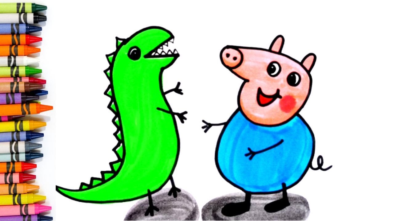 George Loves Dinasaur Drawing, Coloring, Painting For Kids & Toddlers ...