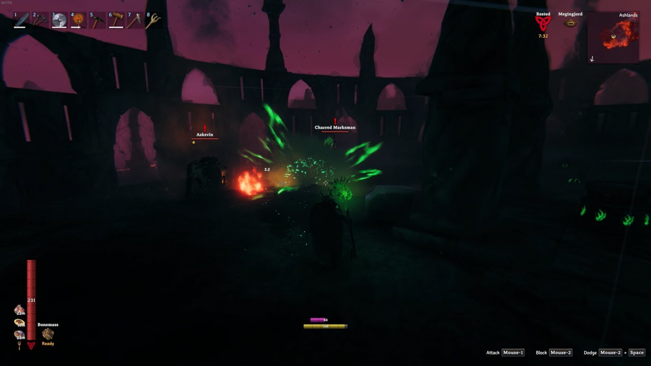 Valheim - Snapshot - Finding Fader's Alter - Trying Staff of the Wild ...