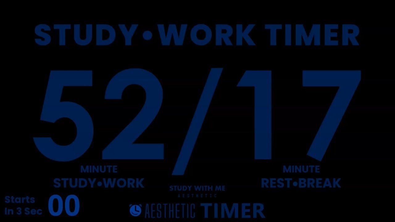 DARK Blue Mode 52 Minute Study Timer, 52/17 Timer, Gentle Alarm No ...