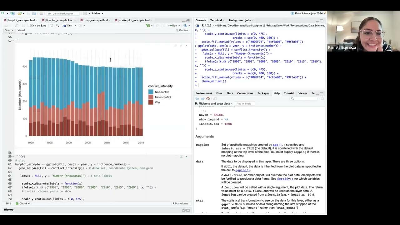 Pamela presents on Data Visualization in R with ggplot | Res. Methods & Data Science Calls - YouTube