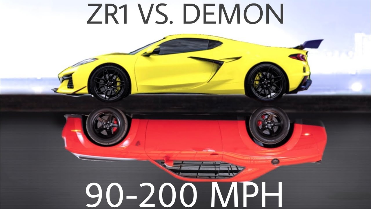NEW C8 ZR1 Corvette VS. Dodge Demon 90-200 MPH - YouTube