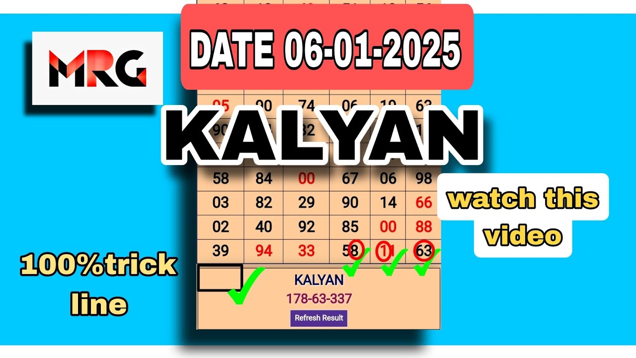 KALYAN TRICK 06-01-2025 |Kalyanmatka| |sattamatka| #kalyan #kalyantrick ...