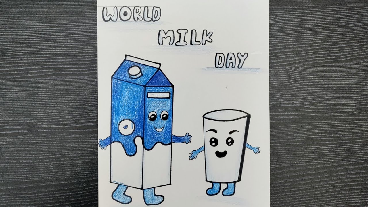 World Milk Day Poster Drawing // How To Draw World Milk Day Drawing ...