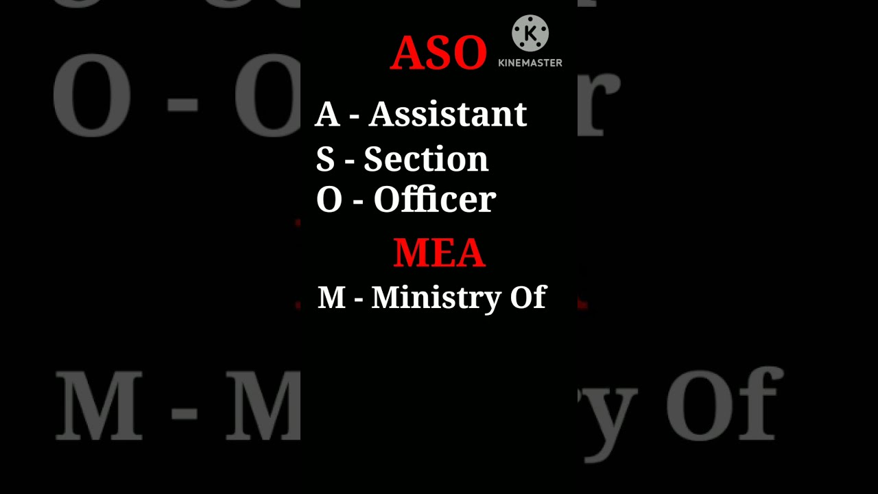 ASO IN MEA Ka Full Form In English virelshorts fullform ASO IN MEA Ka Full Form In English virelshorts fullform