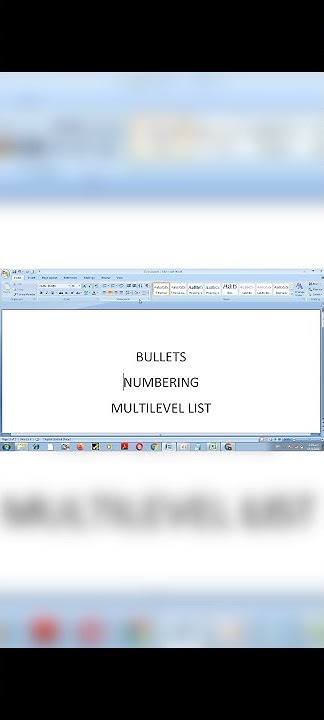 BULLET, NUMBERING , MULTILEVEL LIST GO CHECK ON SNK COMPUTER TECH CHANNEL - YouTube