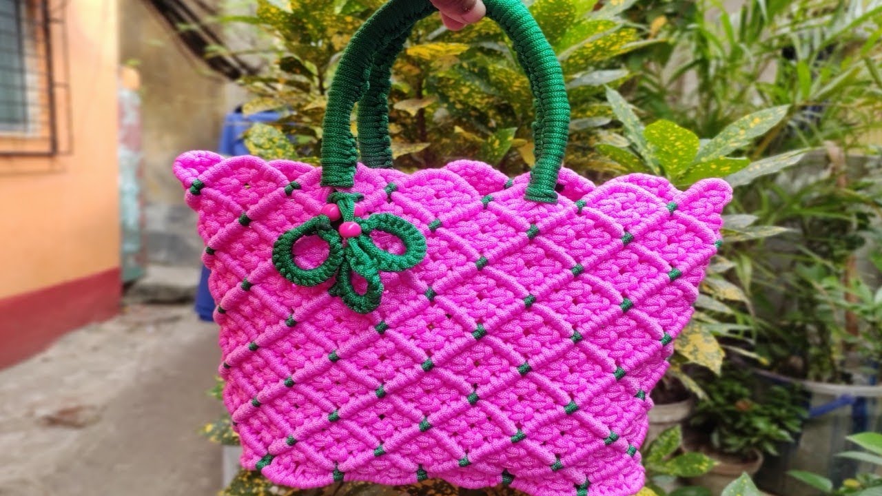 Macrame Handbag Making Tutorial || DIY Macrame Bag Tutorial || Macrame ...