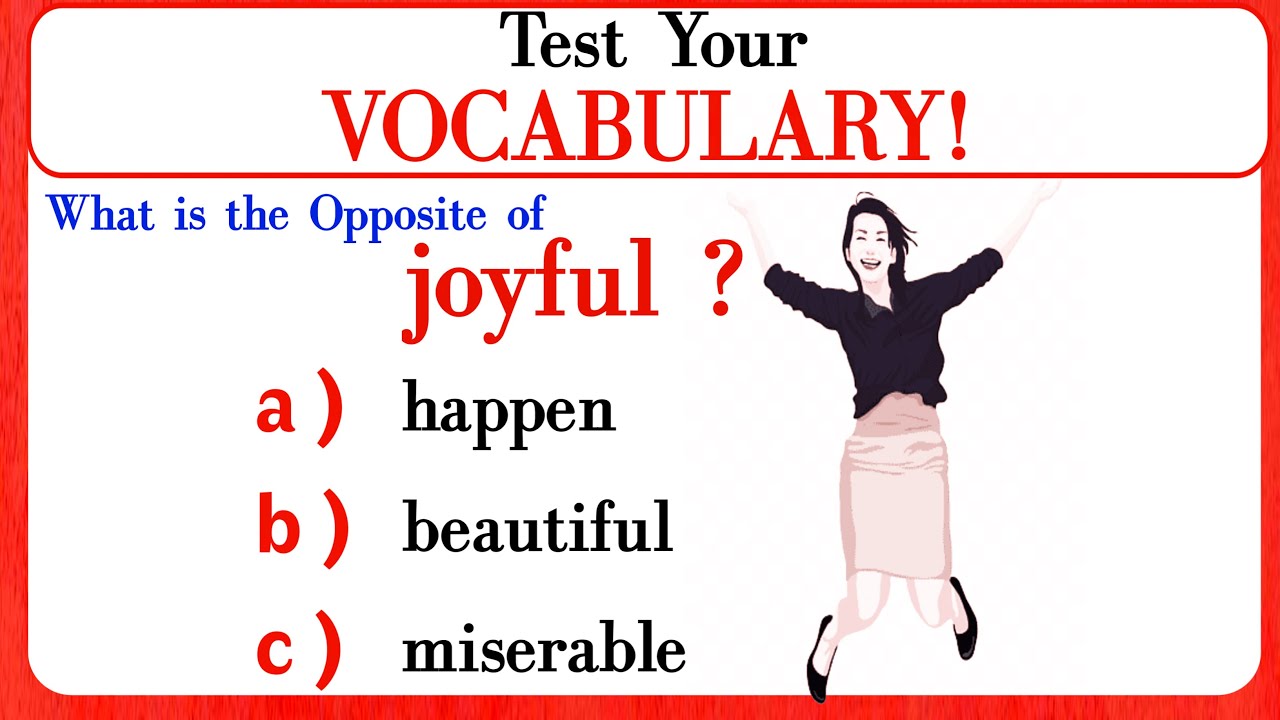 English Opposite Words 90% FAIL THIS TEST! Vocabulary Test challenge 95 ...