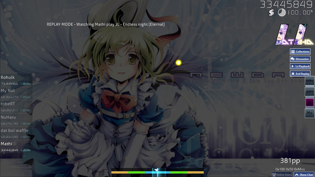 osu! | Mathi | 3L - Endless night [Eternal] +HD,DT 99.85% #1 432pp ...