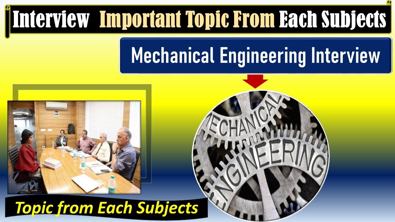 Important Topic for Mechanical Engineering Interview I Topic from Each ...