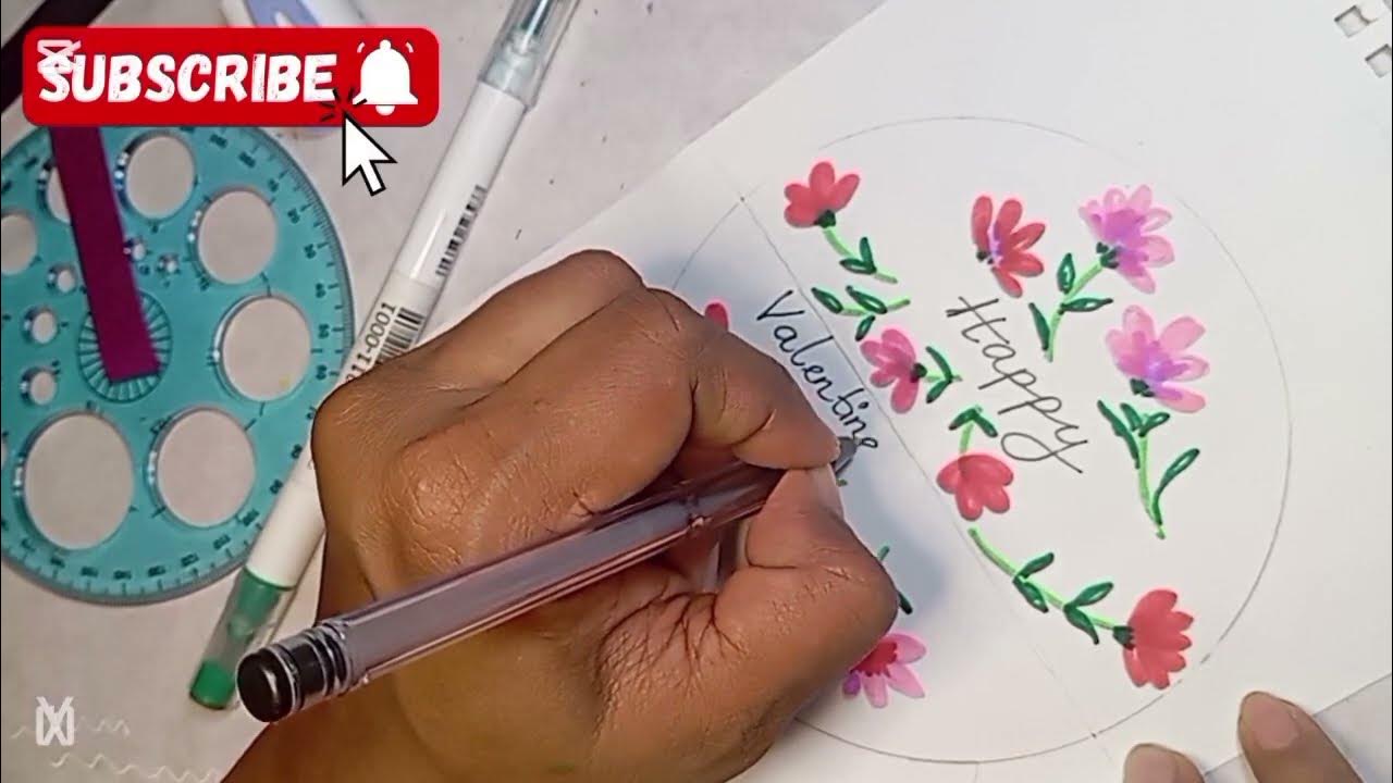 How to create DIY Valentine’s Day Card |Handmade Floral Card Tutorial | Easy Art#Beginners# ...