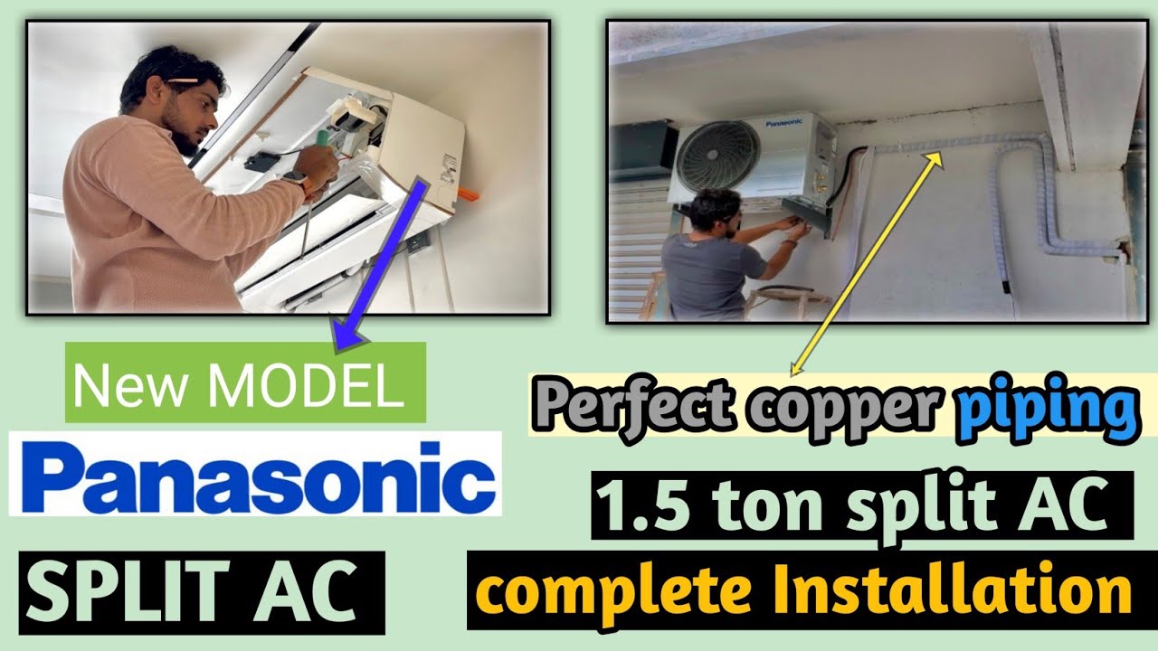 Split AC installation | best installation best copper pipe | Panasonic ...