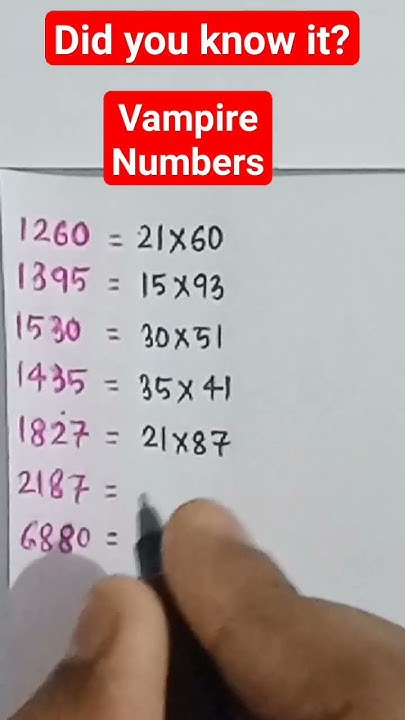 Vampire Numbers #shorts #maths #mathstricks - YouTube