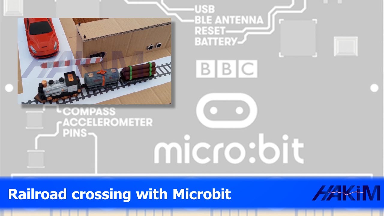Railroad crossing with Microbit - YouTube