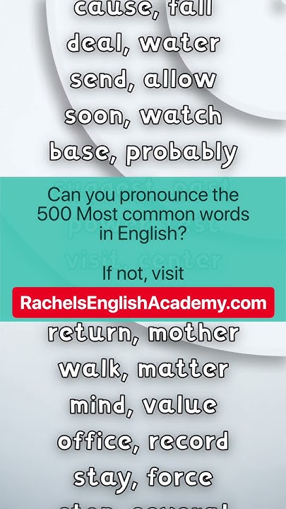 500 Most common words - YouTube