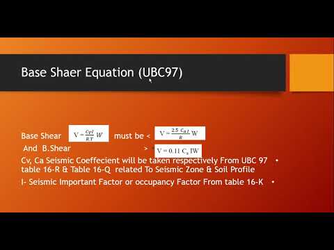 Equivalent static method for Earth Quake Forces calculation - YouTube