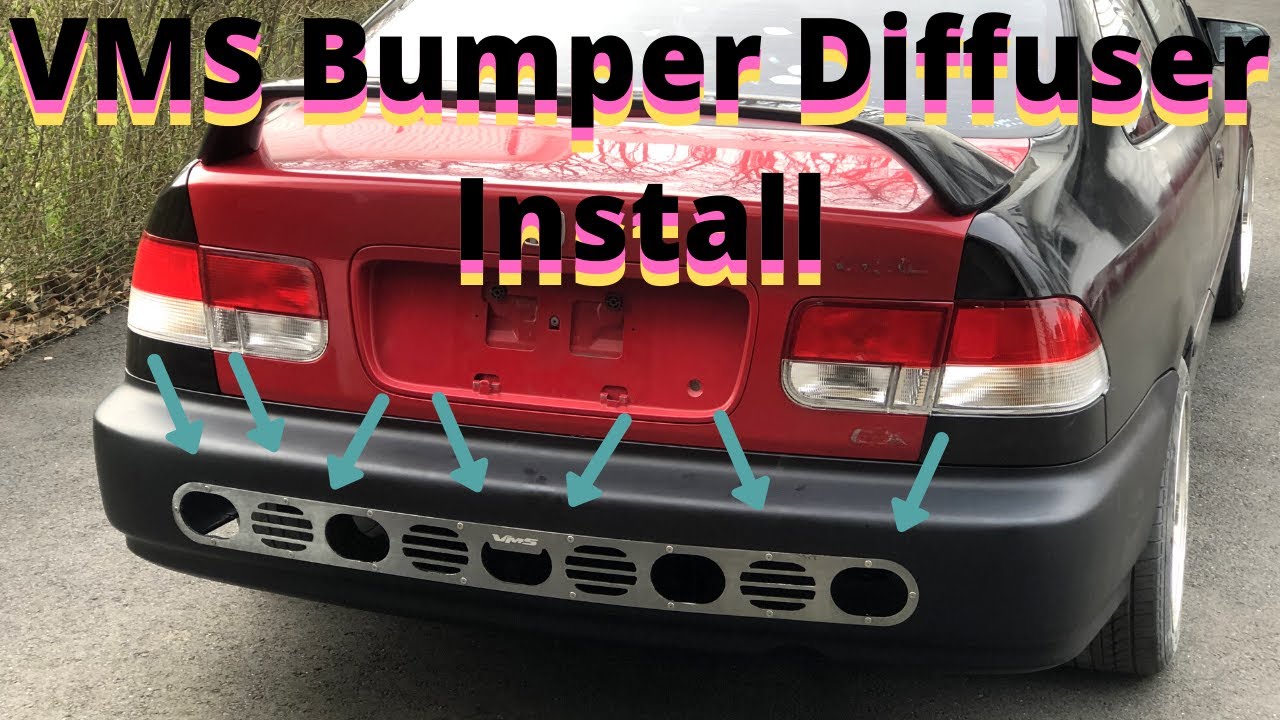 Universal bumper diffuser install 96-00 Civic -EK - YouTube