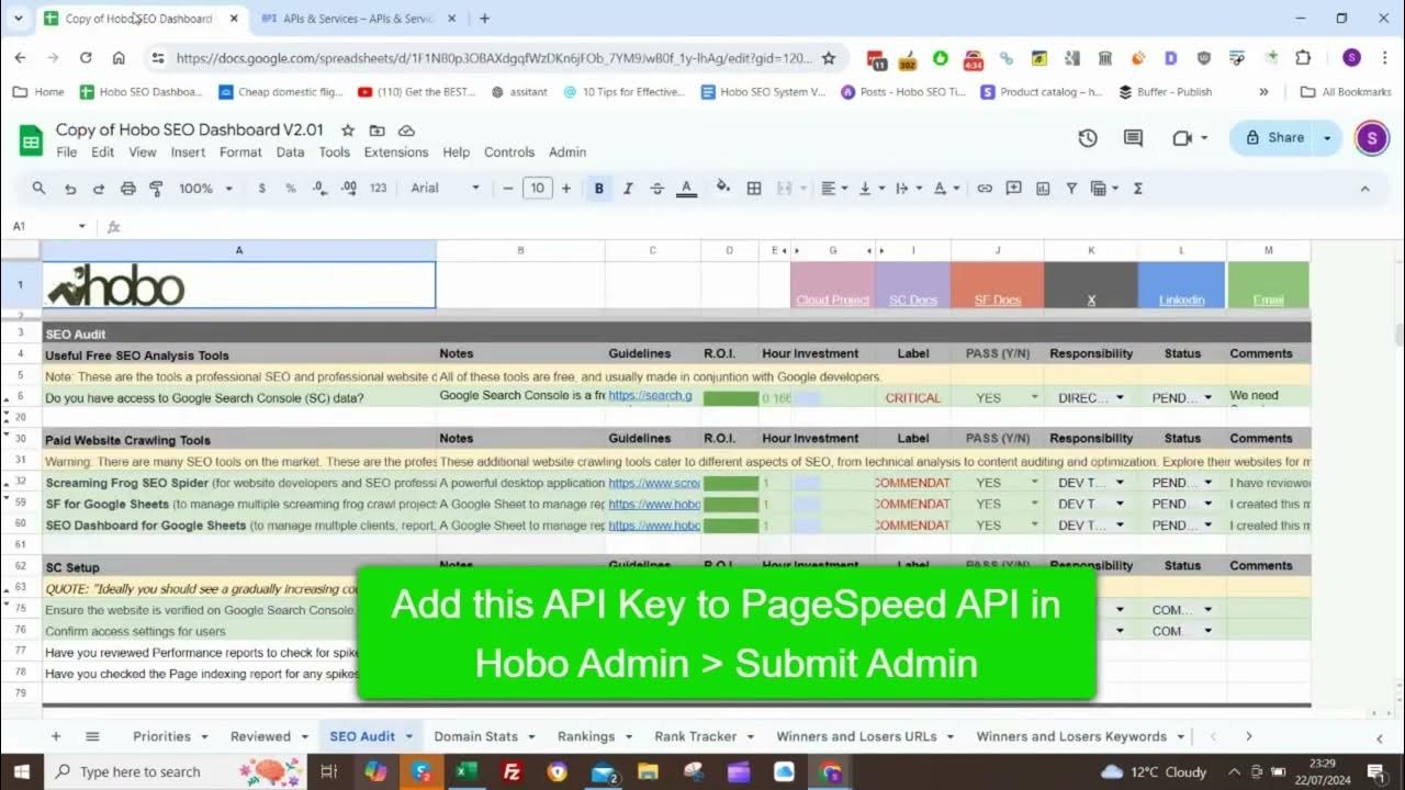 How to set up Google Search Console, Drive and Pagespeed API Access - YouTube