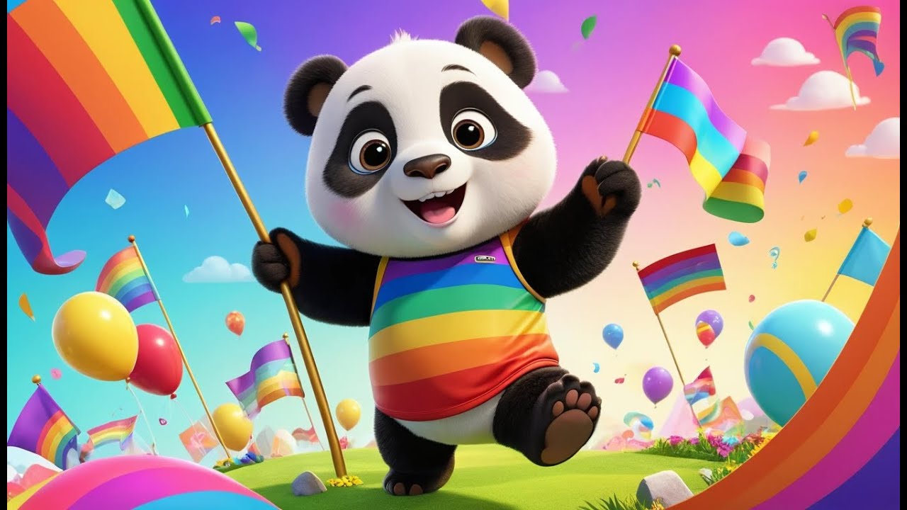 Counting 10 Pandas on Rainbow Steps | Fun Counting & Learning Song for ...