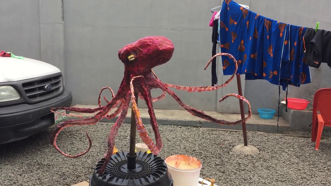 My first paper mache and wire sculpture - YouTube