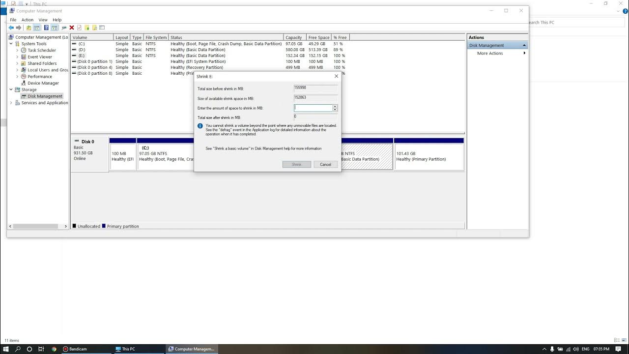 How to create disk partition | easy method | windows 10 - YouTube