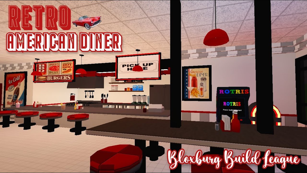 Bloxburg Build League| RETRO American Diner - YouTube