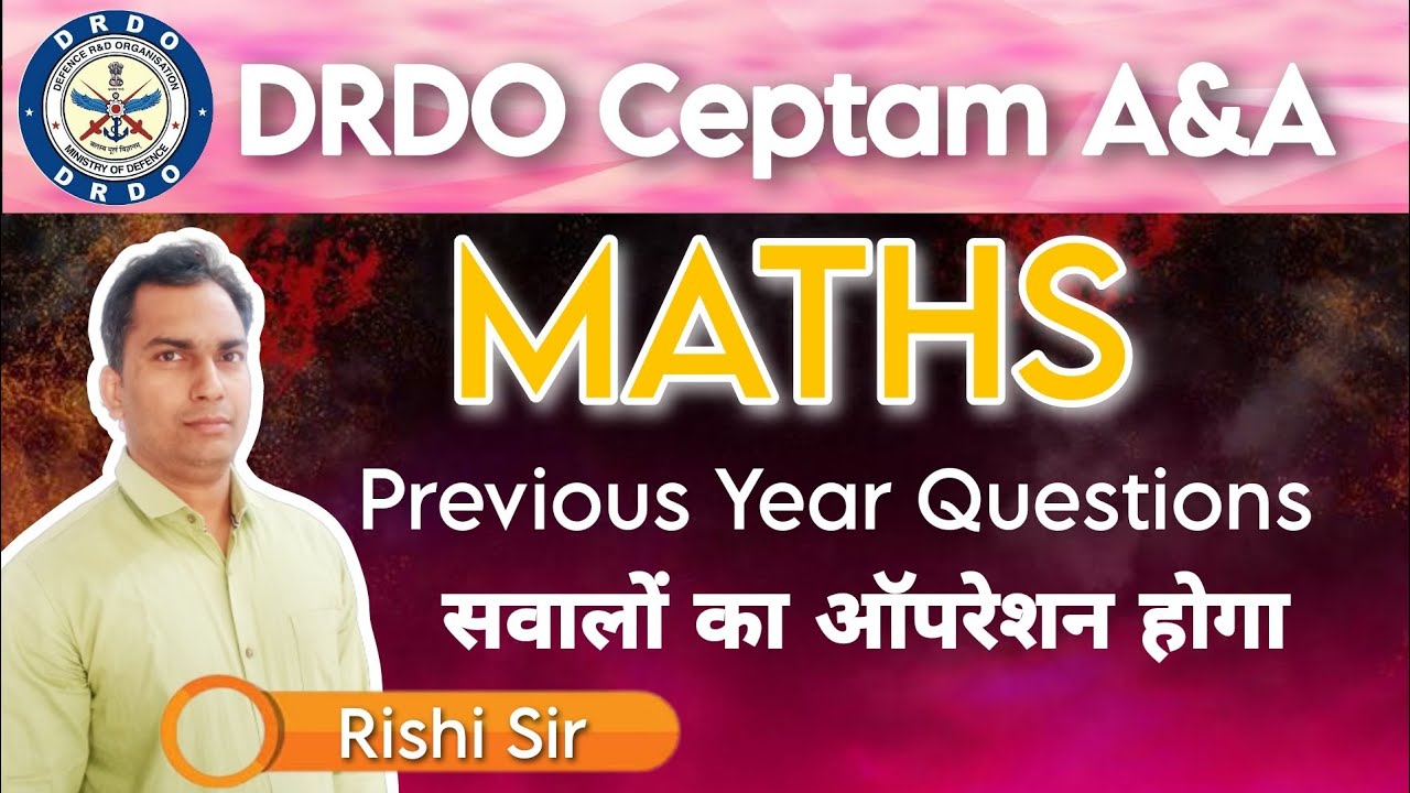 DRDO Math previous year Question Solution 2023 by Rishi sir - YouTube