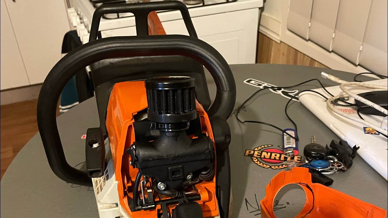 Stihl MS 250 chainsaw exhaust & intake modifications. - YouTube