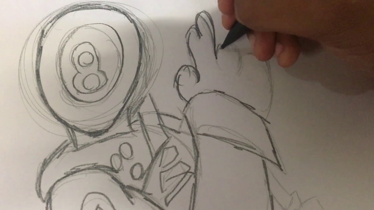 How to draw “8-Ball vs Scratch” from Fortnite - YouTube