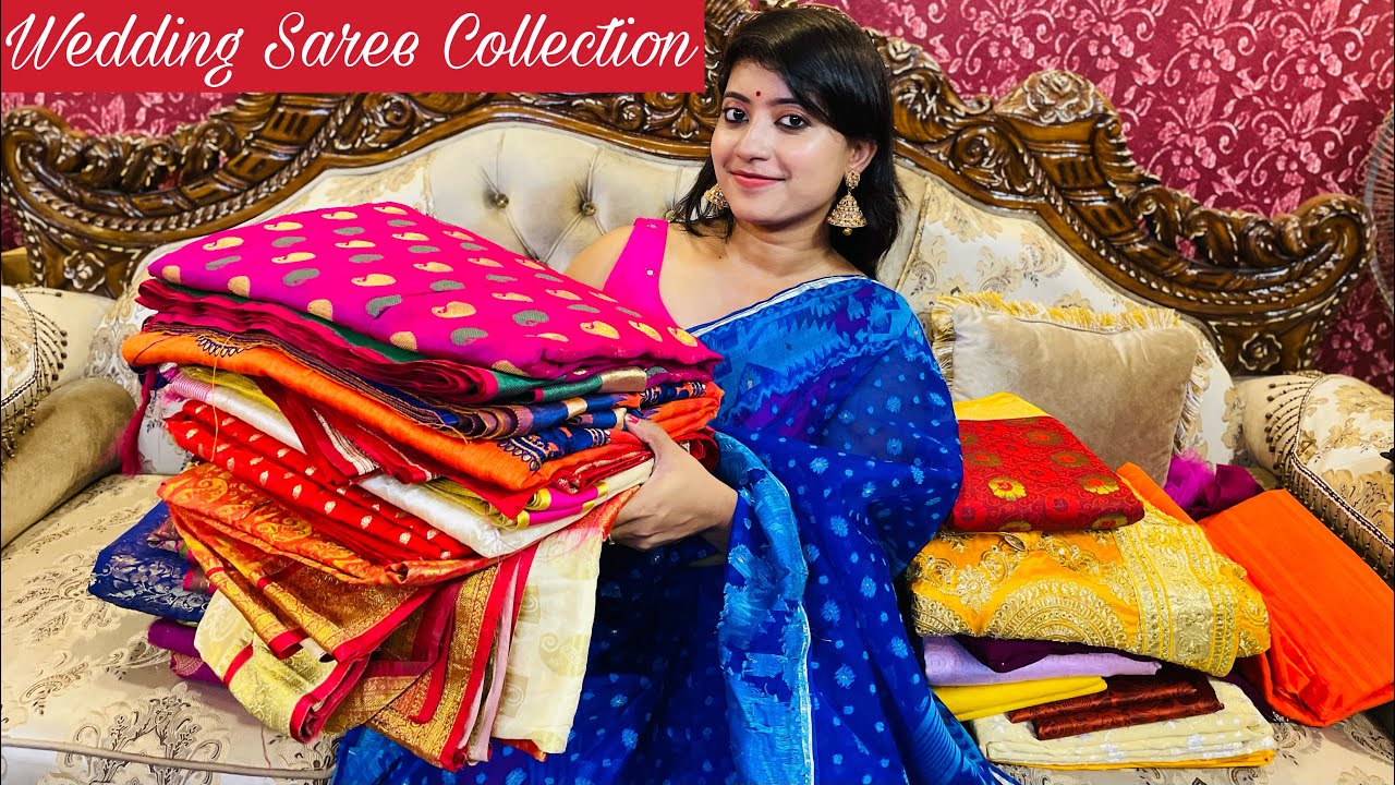 My Huge Saree Collection || Biyer Shob Saree Aj Dekhalam #dailyvlog ...