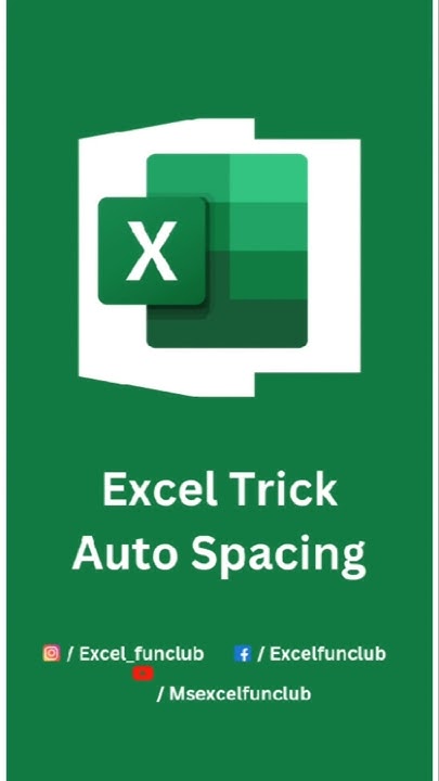 Excel trick for auto spacing | #excel #exceltricks #msexcelfunclub #excelclasses - YouTube