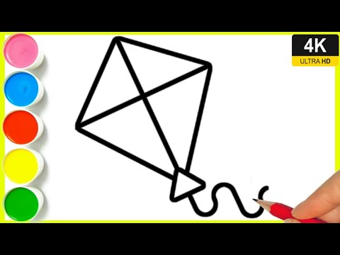 How to draw flying kite 🪁 Drawing || Step by step makar Sankranti ...